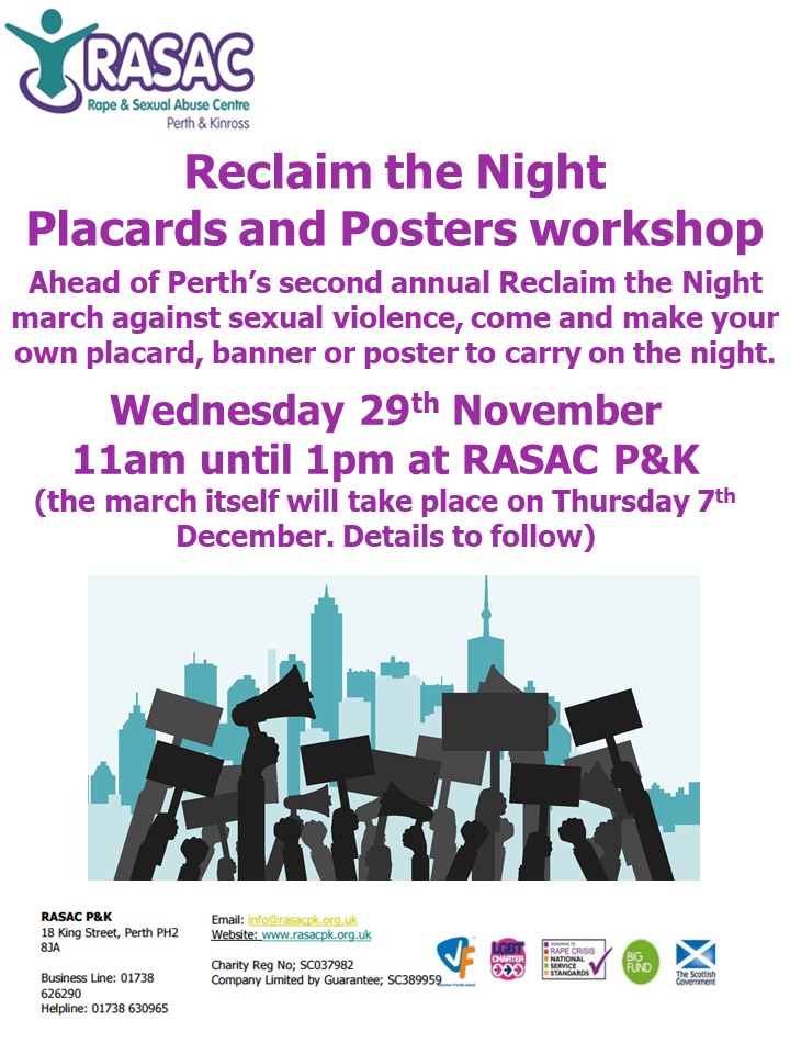 Reclaim the Night - Placards and Posters Workshop | Latest News | RASAC ...