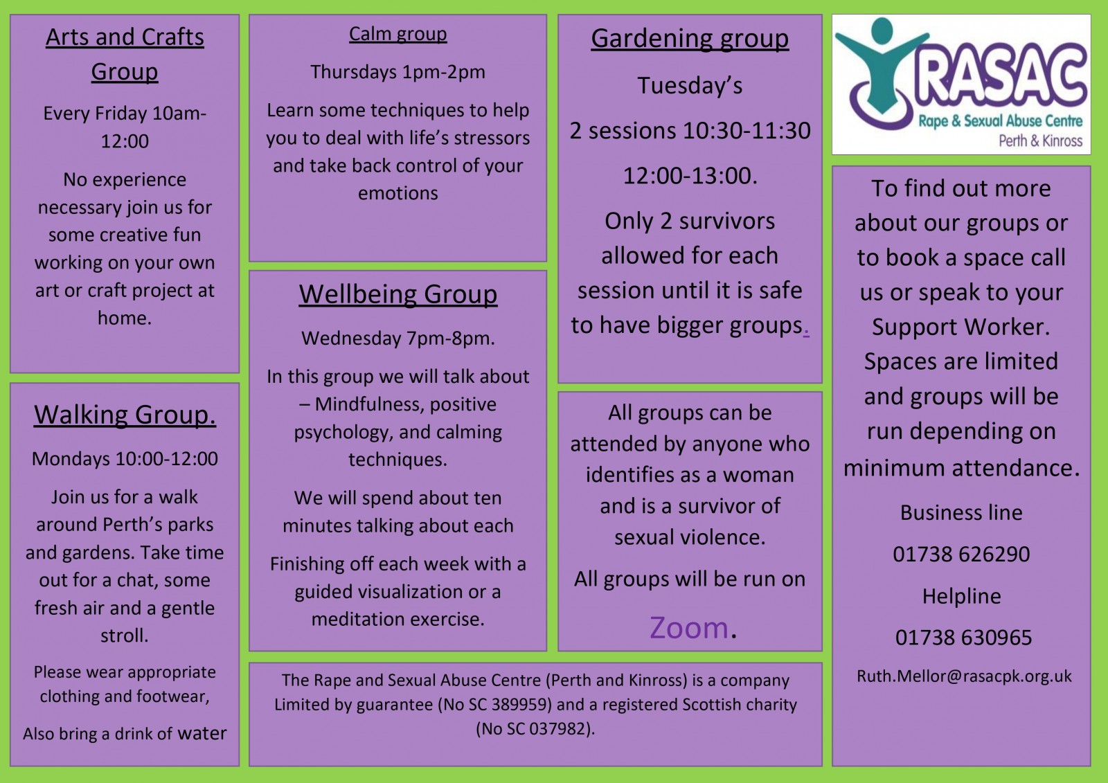 October Group Programme | Latest News | RASAC Perth & Kinross