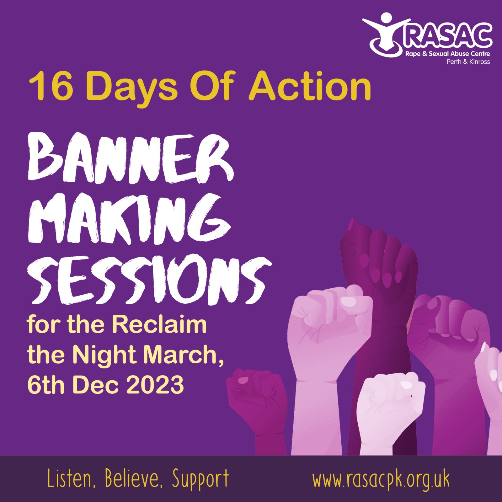Banner Making Sessions for Reclaim the Night | Latest News | RASAC ...