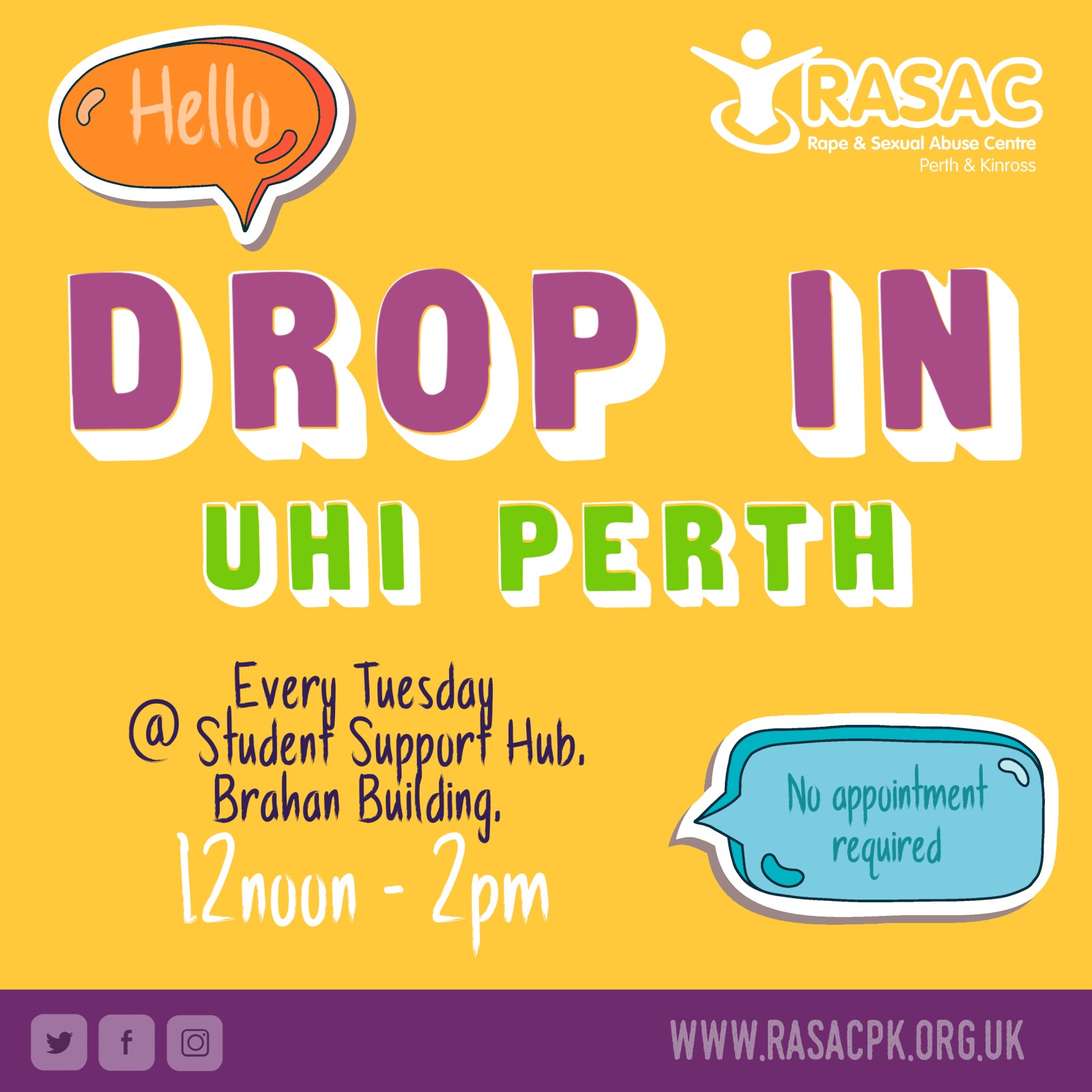The UHI Perth Drop In is back in September! | Latest News | RASAC Perth ...